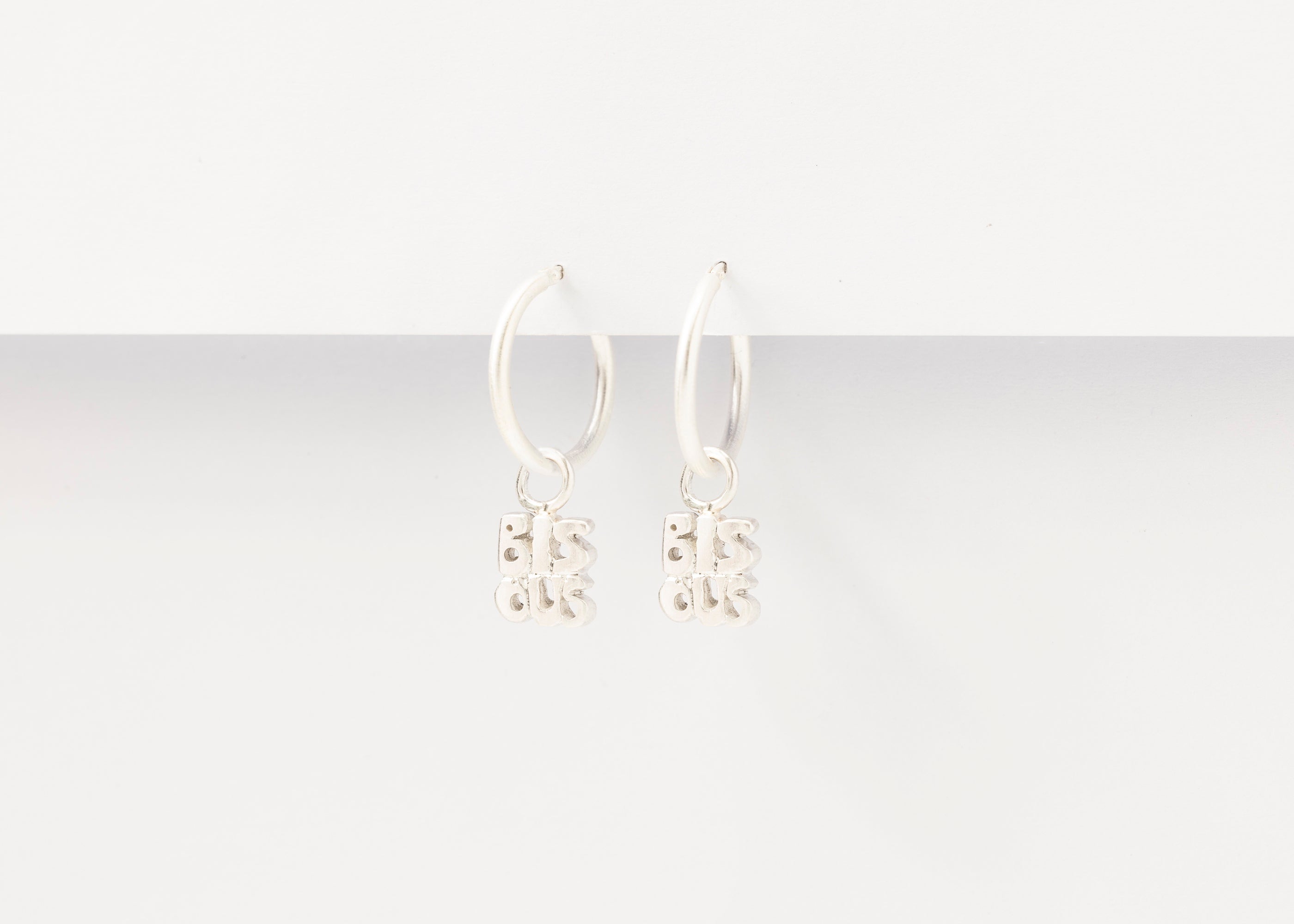 Bisous - Kisses Charm Hoops Silver – Argent Silversmith