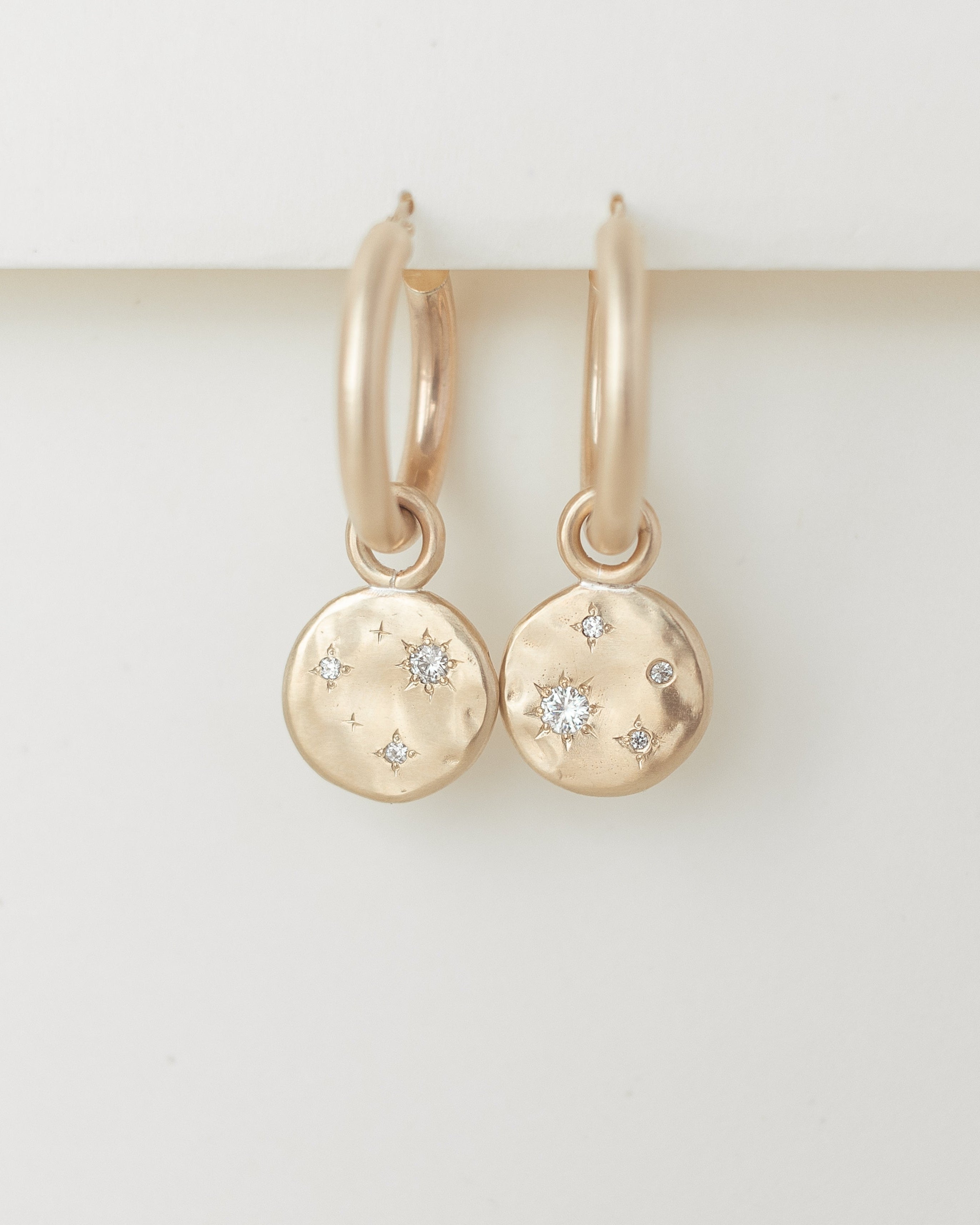 Starry night hoops Large gold - ready to ship – Argent Silversmith
