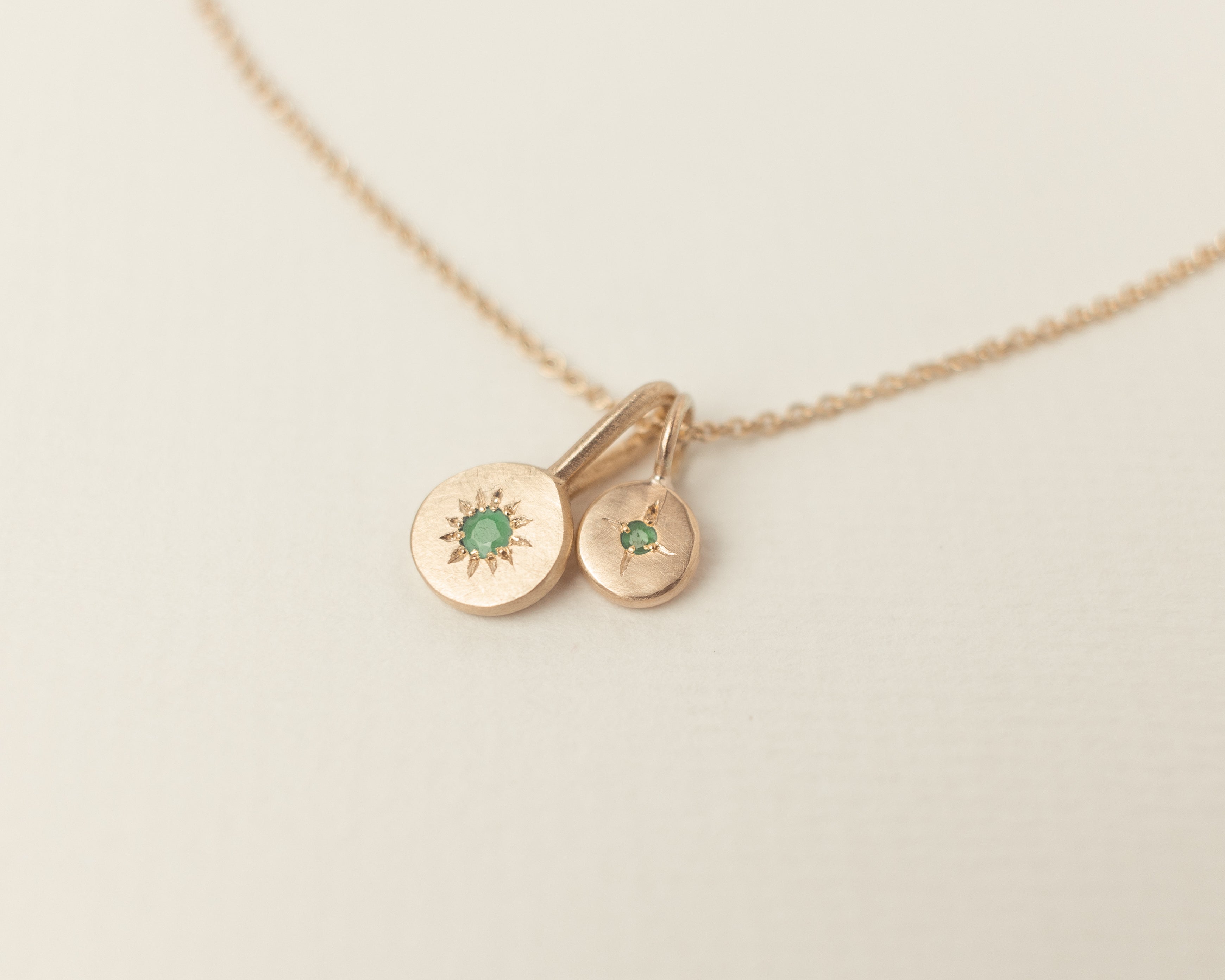 Birthstone necklace stack gold – Argent Silversmith