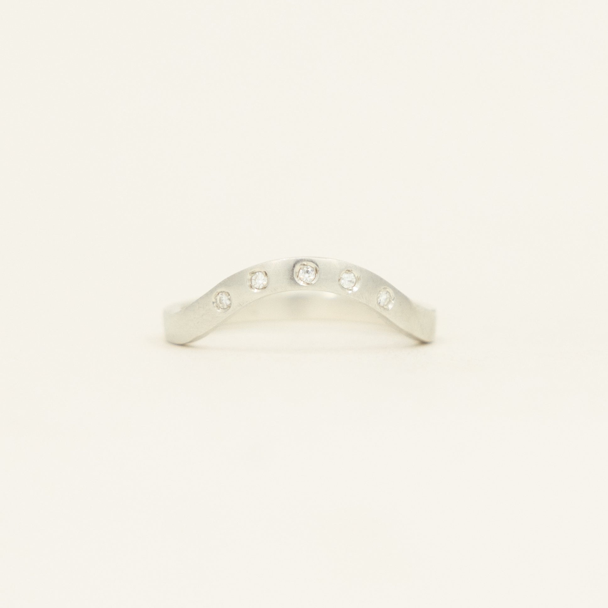 Diamond Signature Stack - white gold – Argent Silversmith